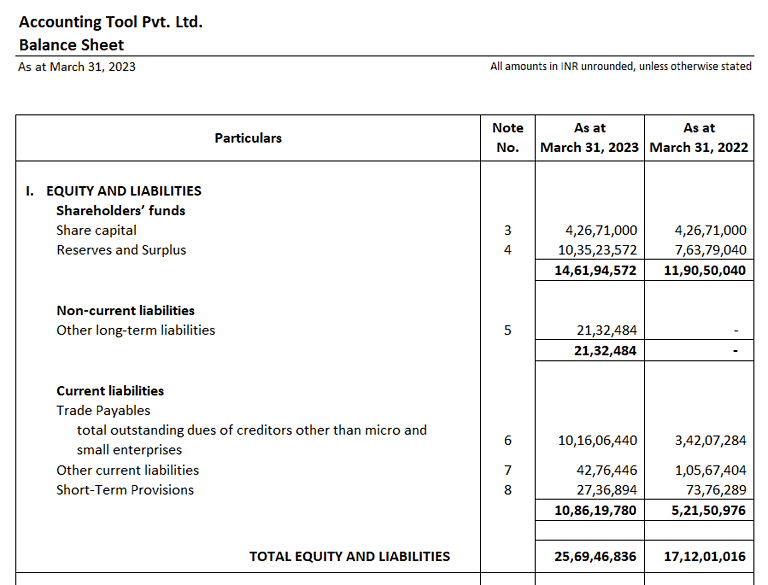 Balance Sheet Software | Schedule III Automation Tool